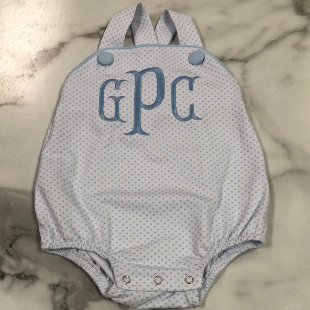 Trotter Street Kids Graham Sunsuit White with Light Blue Dot – Lil' Ms ...